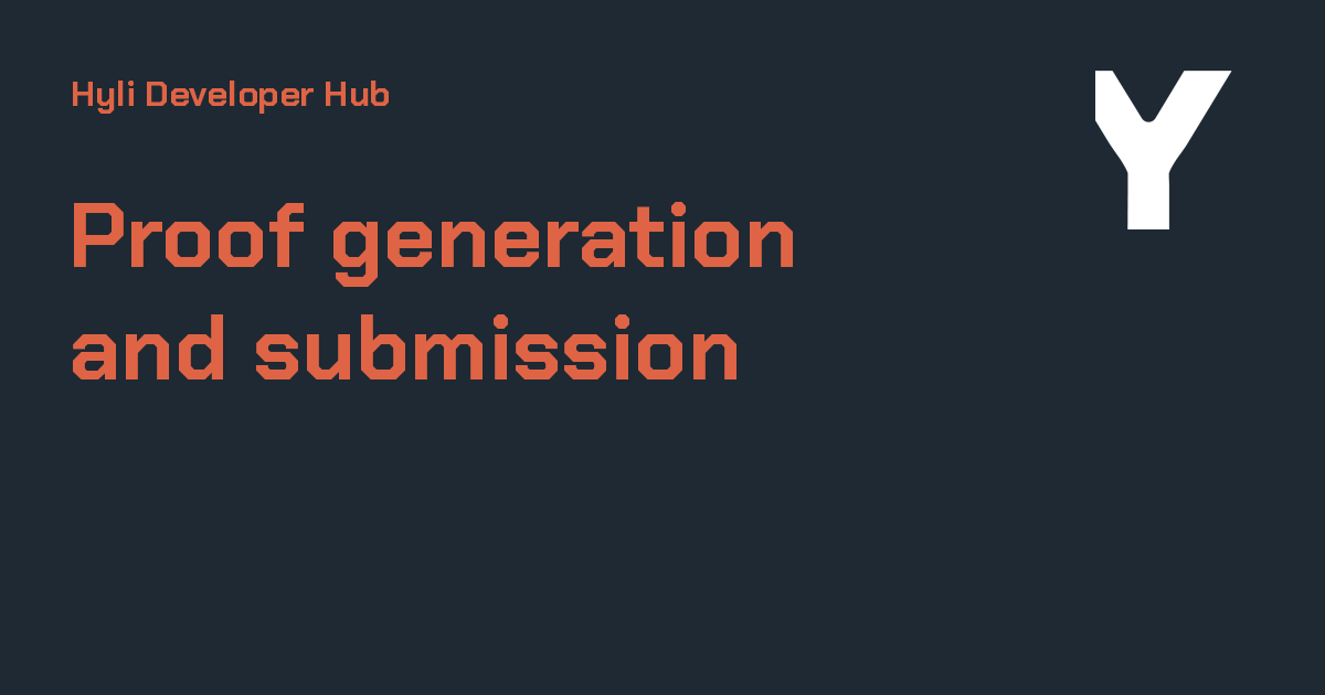 Proof generation and submission - Hyli Developer Hub