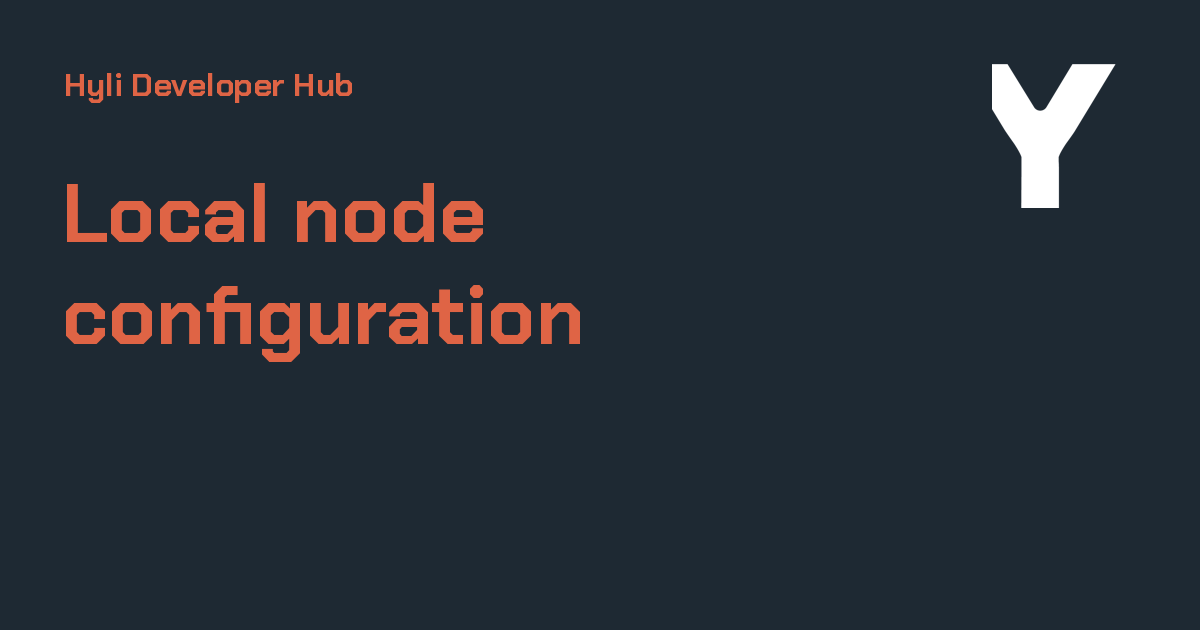 Local node configuration - Hyli Developer Hub